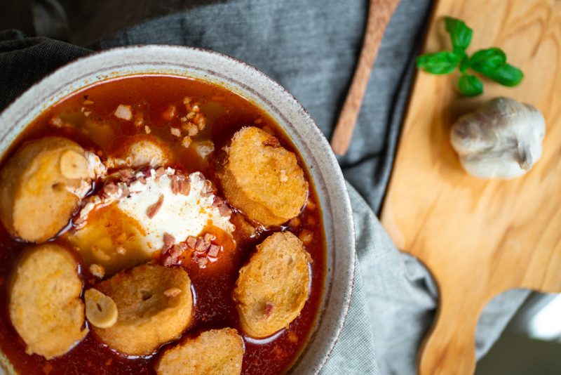 Spanish Garlic Soup - Sopa Castellana